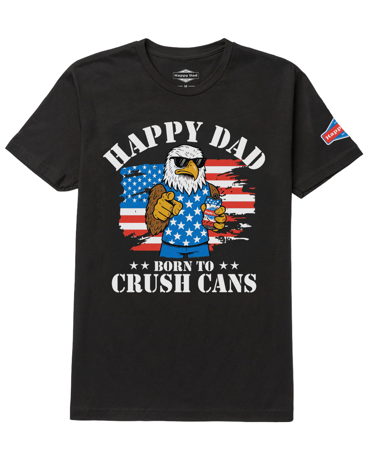 Happy Dad Born to Crush USA Tee (Black)