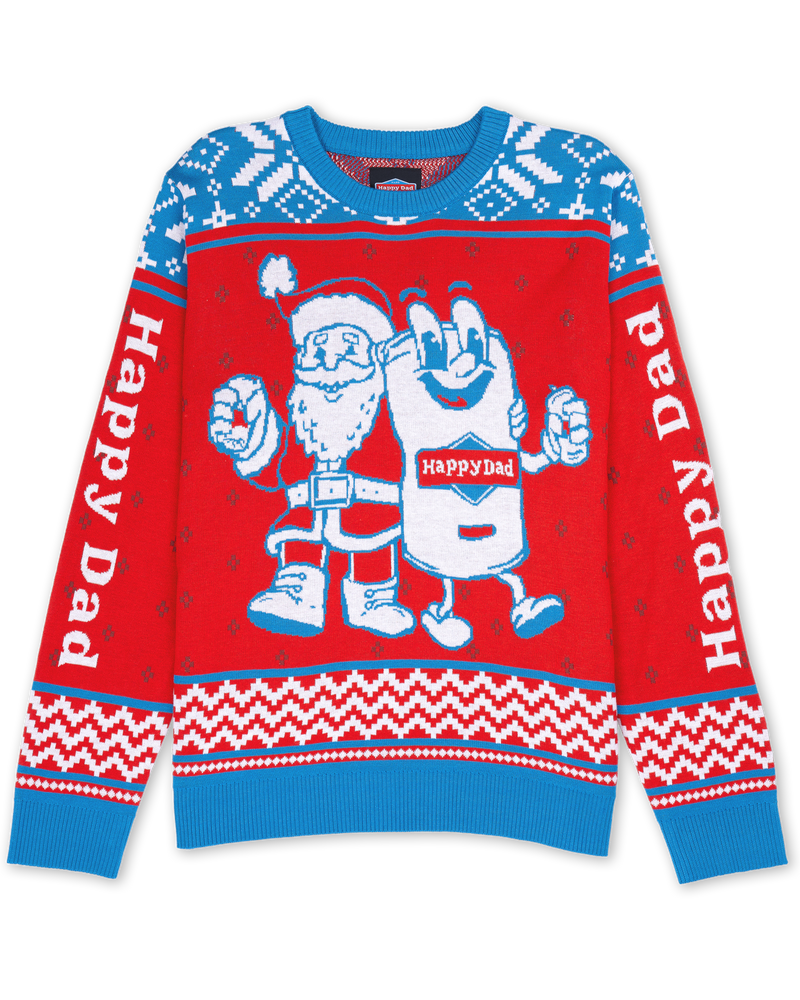 Happy Dad Ugly Sweater 2024 (Red/Blue)