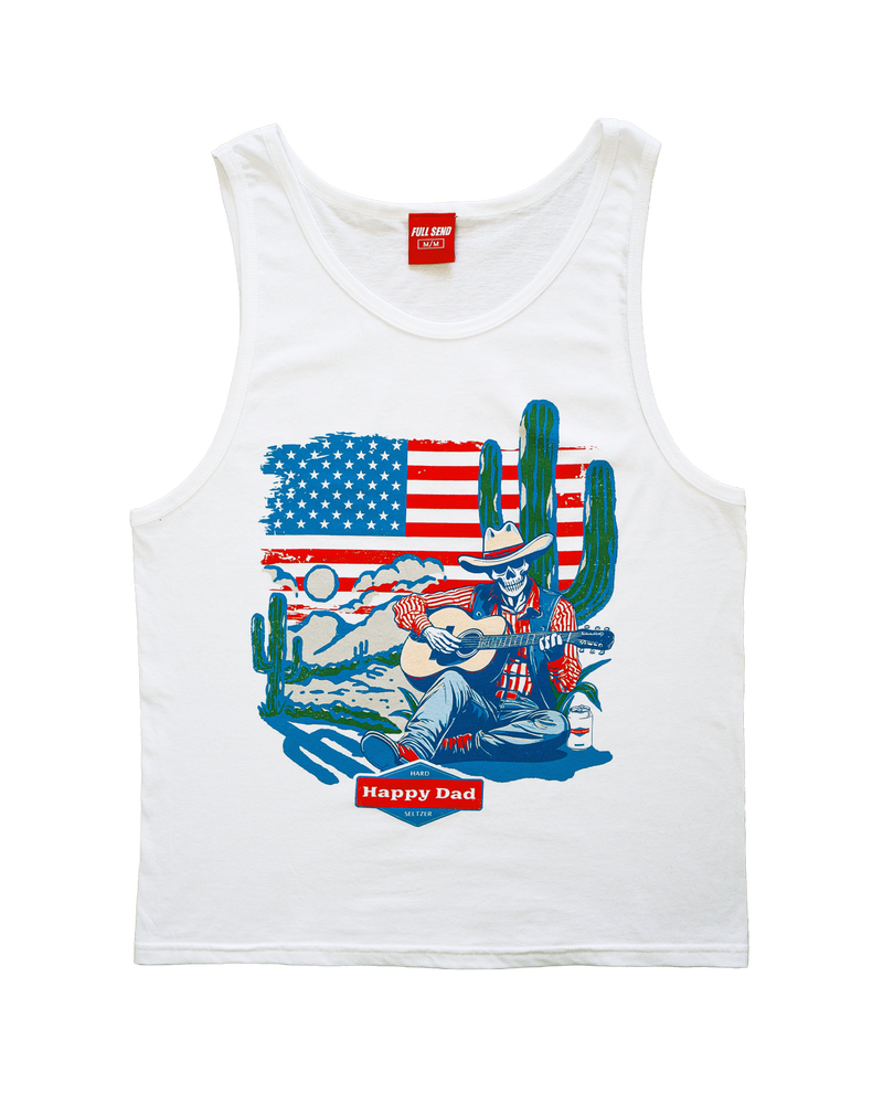 Happy Dad Vintage American Desert Country Tank (White)